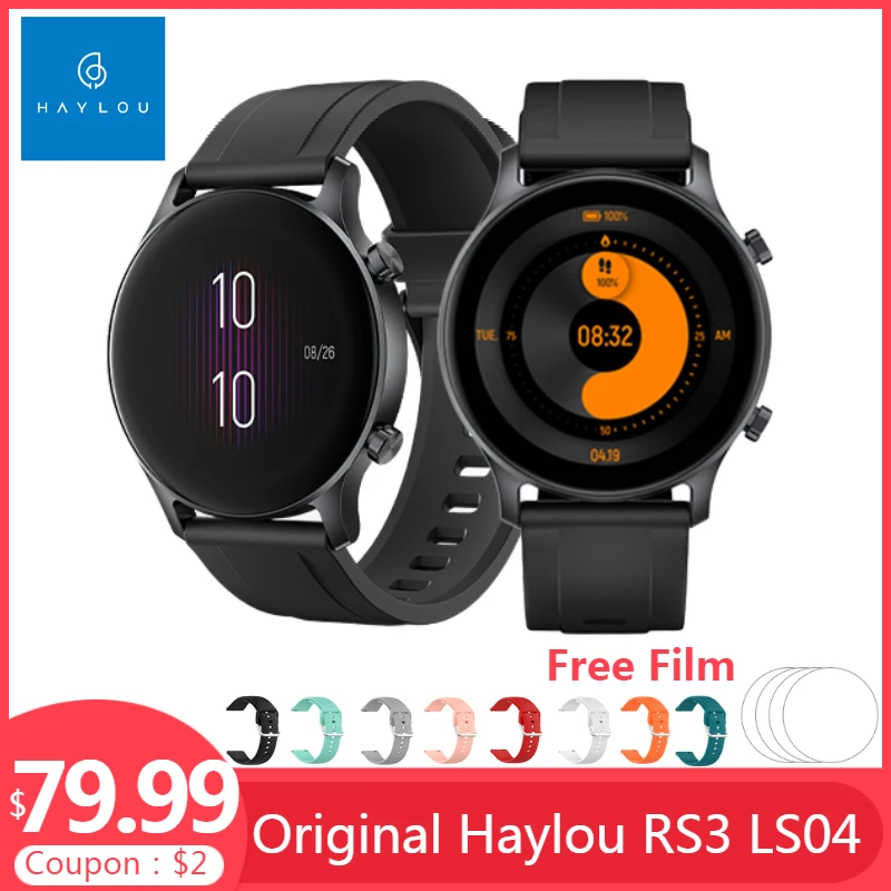 Haylou-smart watch rs3 masculino, com tela amoled, gps, bluetooth 5.0 ...