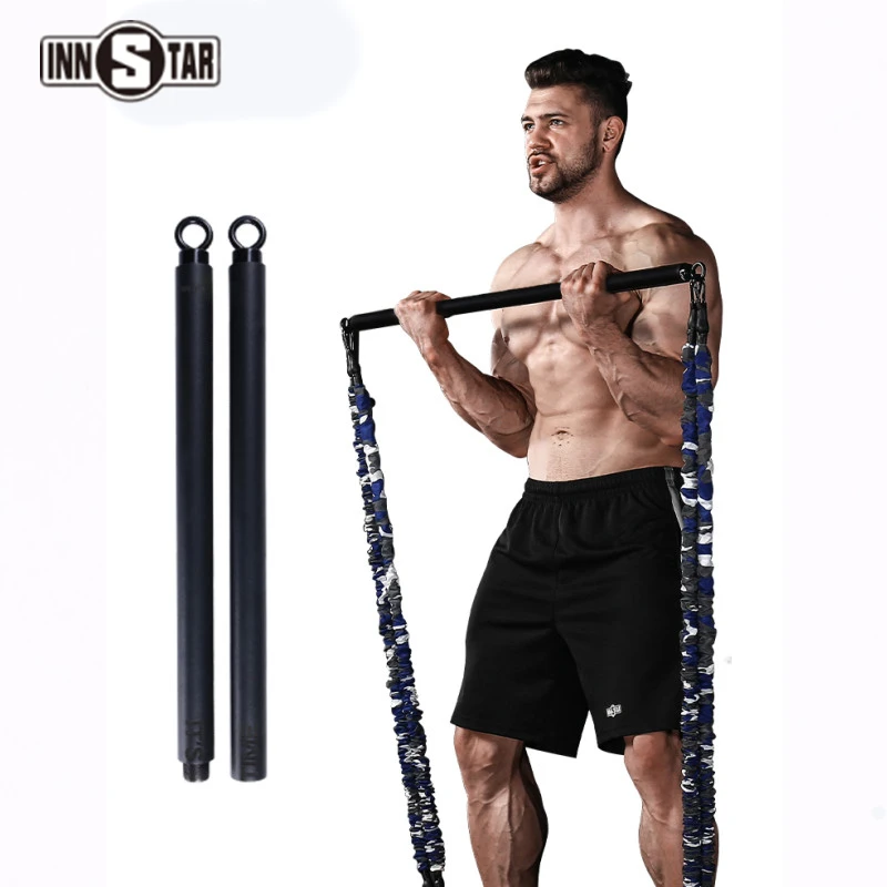 INNSTAR-Removable-Fitness-Bar-Bench-Press-Workout-Bar-Resistance-Band ...