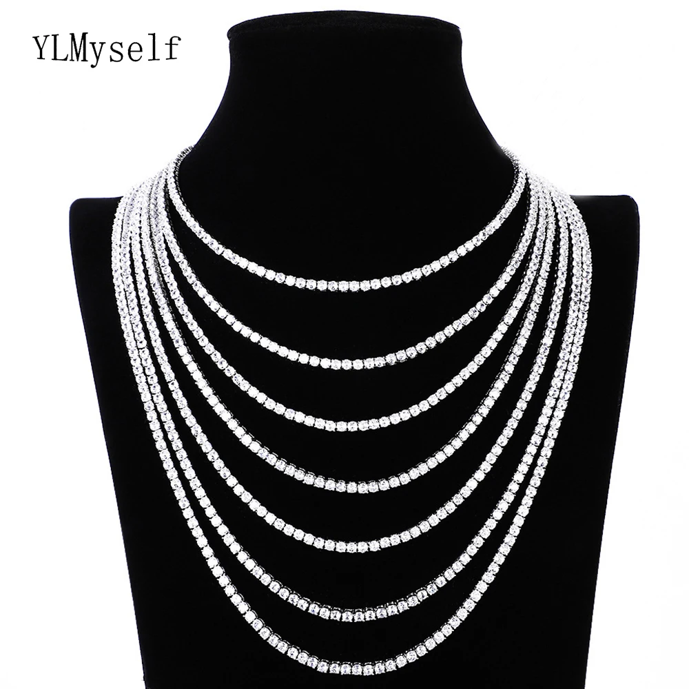 Brass 7 9/16 24 Inch Tennis Necklace Bracelet Unisex Choker Chain ...