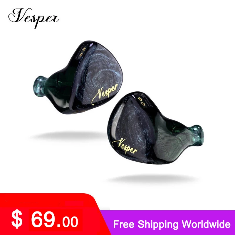 QOA Vesper-QOA Adonis 1BA+1DD Hybrid Driver Headphone HIFI DJ Monitor ...