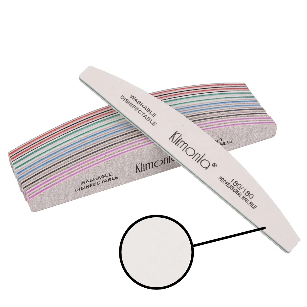 50Pcs/Lot Nail Files 80/100/150/180/240 Grit Half-Moon Shaped Gel ...