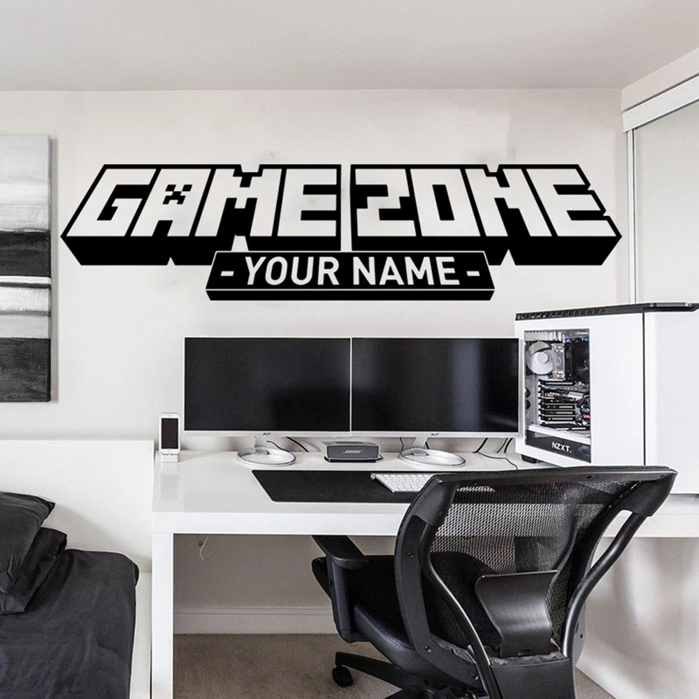 Personalized Name Game Zone Wall Decal Playroom Custom Video Gaming ...
