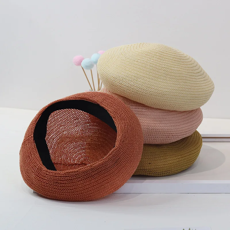 2021-New-Arrival-Straw-Beret-Summer-French-Beret-Hats-for-Women-Artist ...