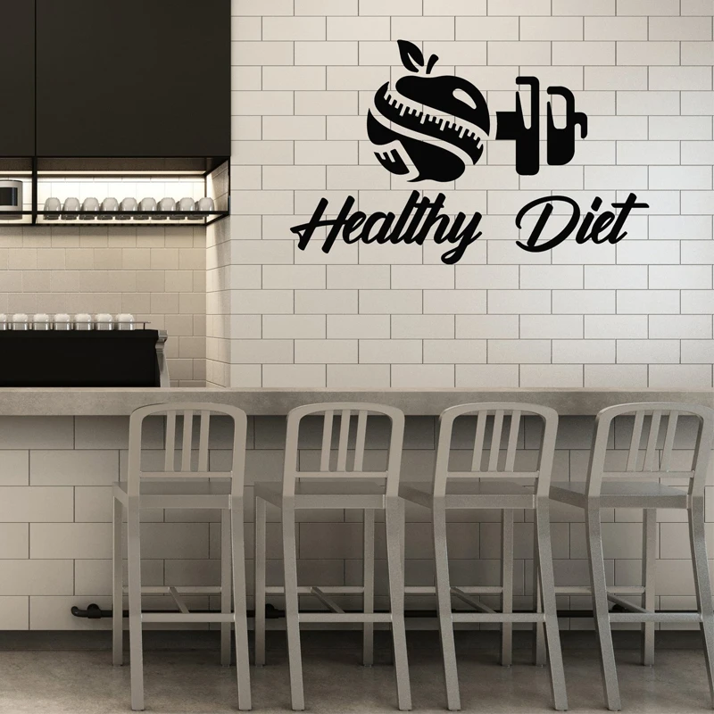 Healthy Diet Wall Sticker Lifestyle Decal Organic Fruits Apples Mural ...