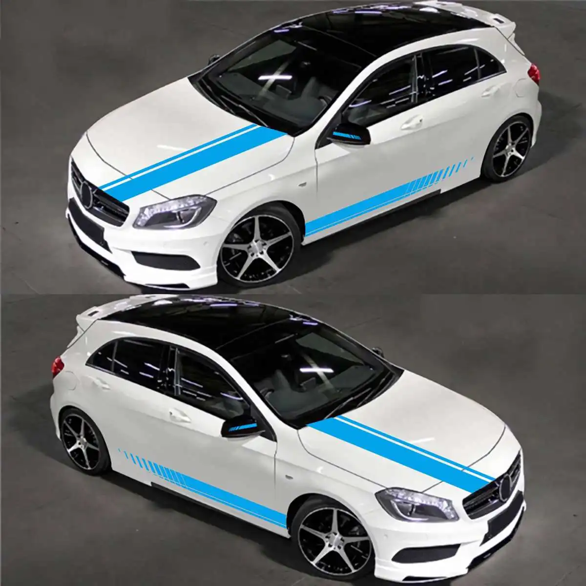 5Pcs Car Stickers side Stripes Body Decals