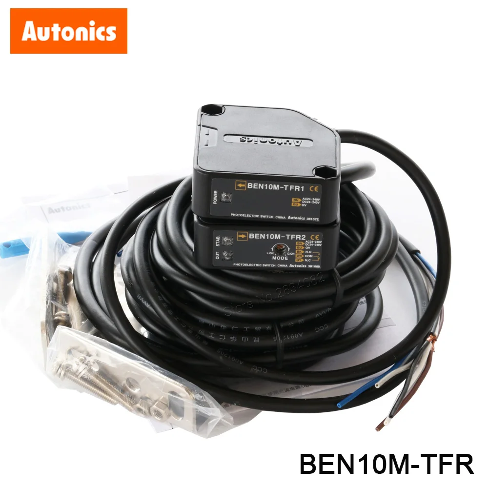 Autonics interruptor fotoeléctrico 24 240VDC, Sensor de foto de 10m, BEN10M TFR de haz pasante ...