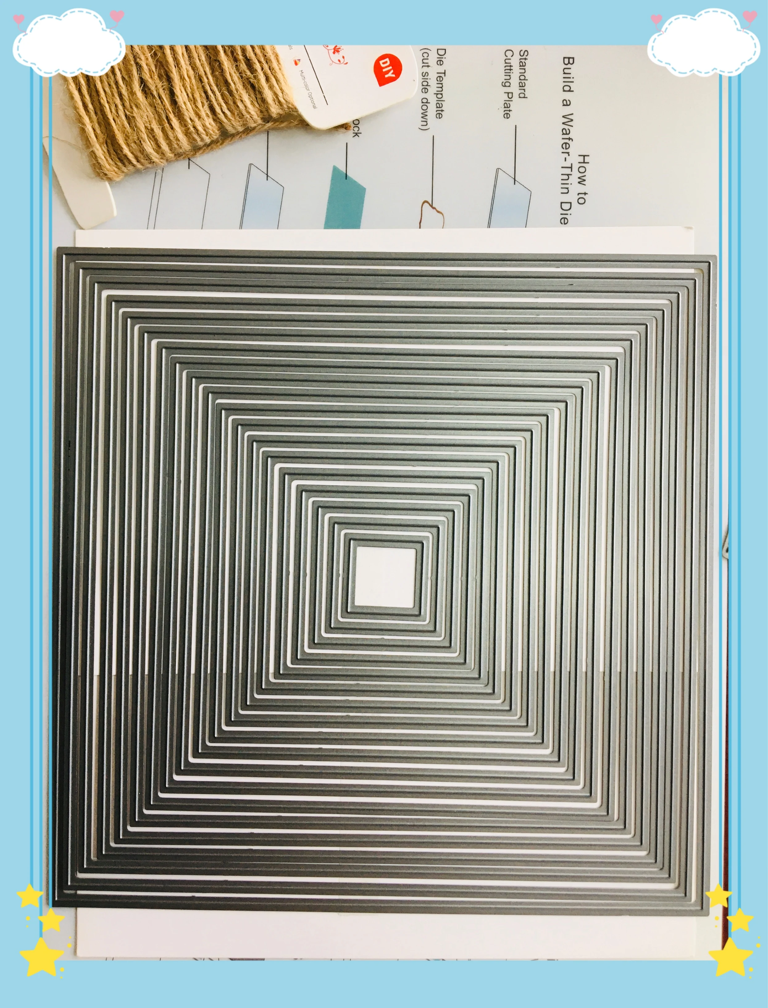 0022 Plain Square Nesting dies 8*8 inch Die cutting plate metal die ...
