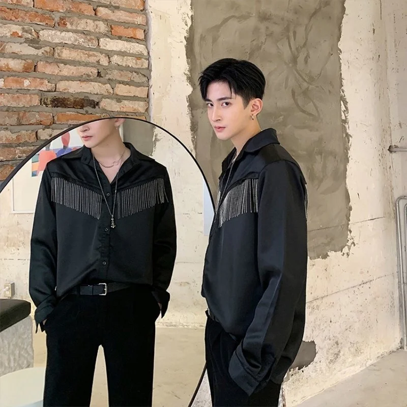 Men-Fashion-Tassel-Satin-Shirts-Long-Sleeve-Autumn-New-Elegant-Runway ...