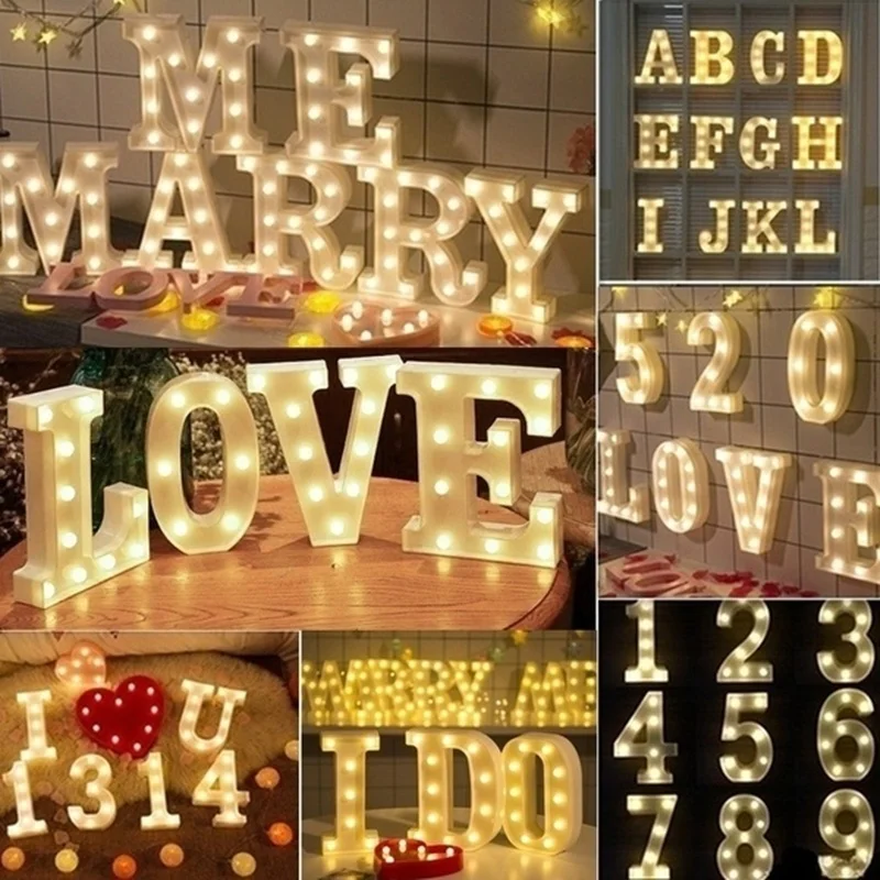 Bombillas LED con letras del alfabeto, lámpara de luz nocturna para ...