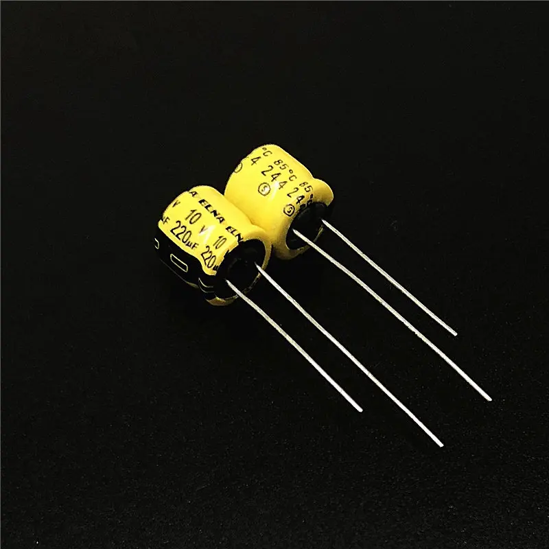 10Pcs/100Pcs 220uF 10V ELNA Yellow 8x7mm 10V220uF Audio capacitor ...
