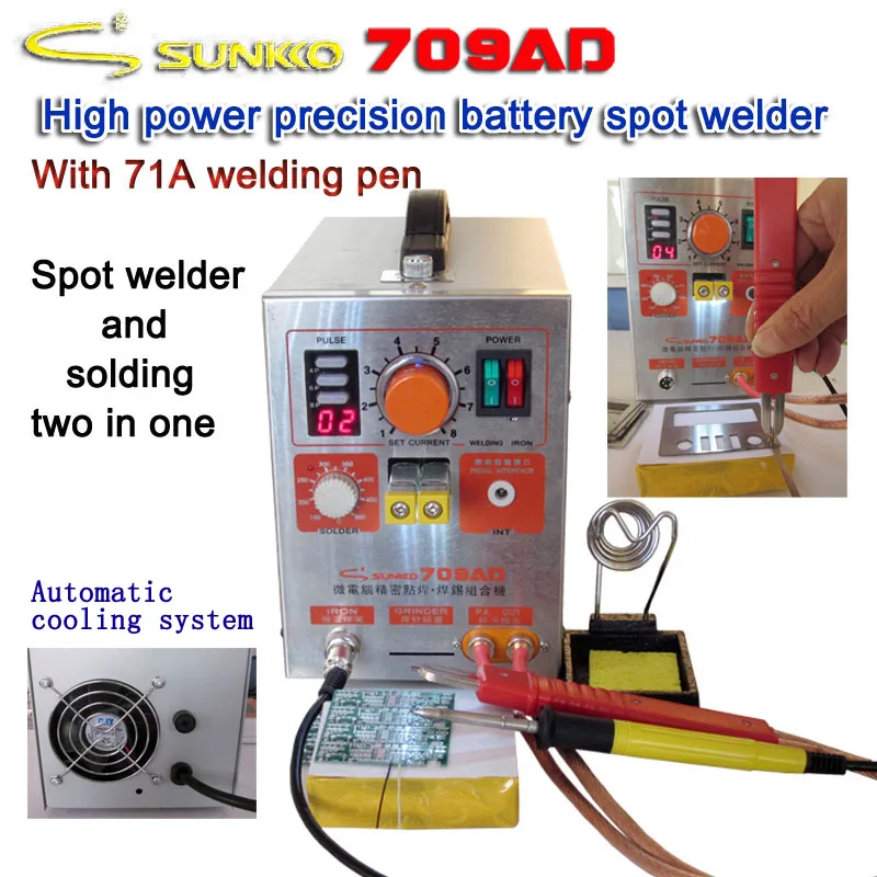 SUNKO 709AD high power 18650 lithium battery spot welder 110V 220V with ...