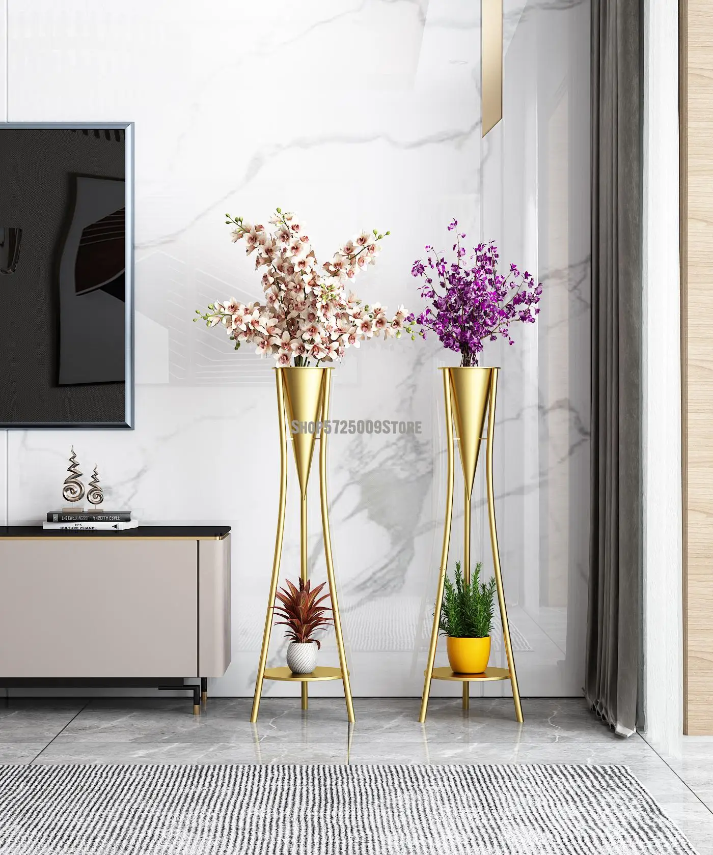 Nordic-light-luxury-flower-stand-living-room-floor-standing-simple ...