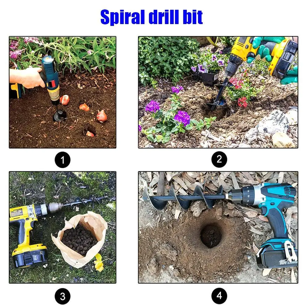 Black -Perceuse à tarière de jardin,nouveau foret à fleurs,jardinage ...