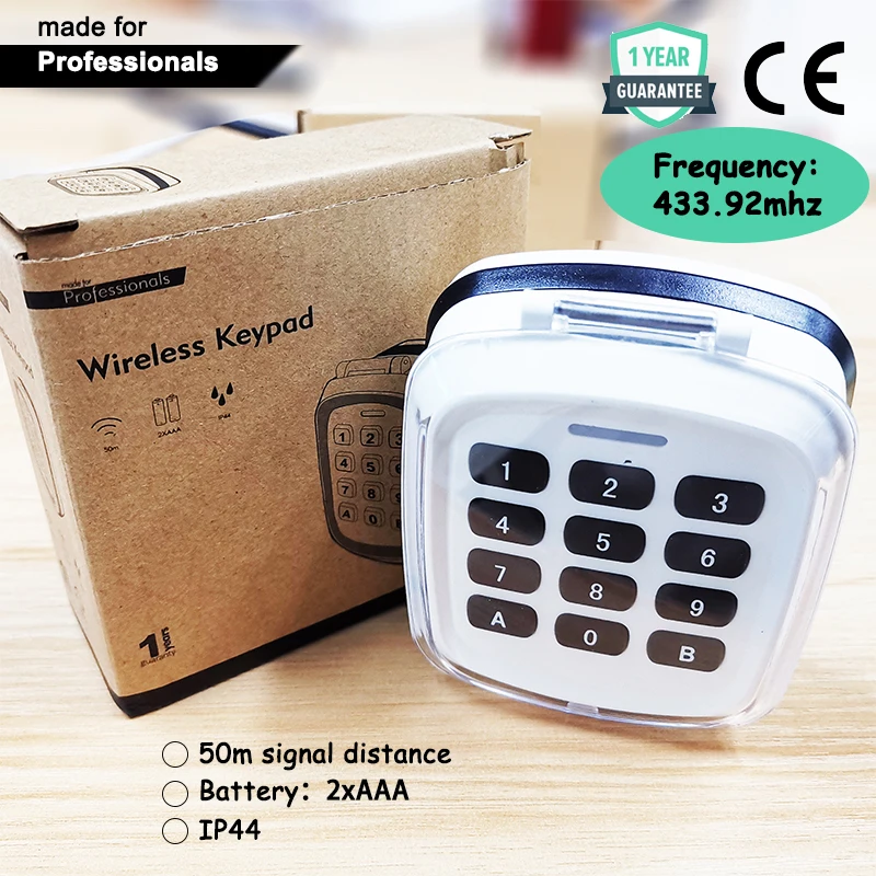 Wireless Code Keypad 433.92mhz For Door Access Control Swing Sliding ...