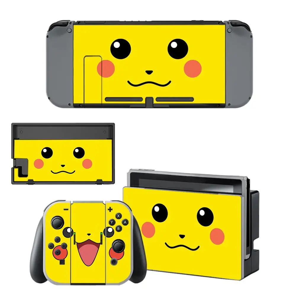 Pikachu Style Vinyl Skin Sticker for Nintendo Switch Console Joy-Con ...