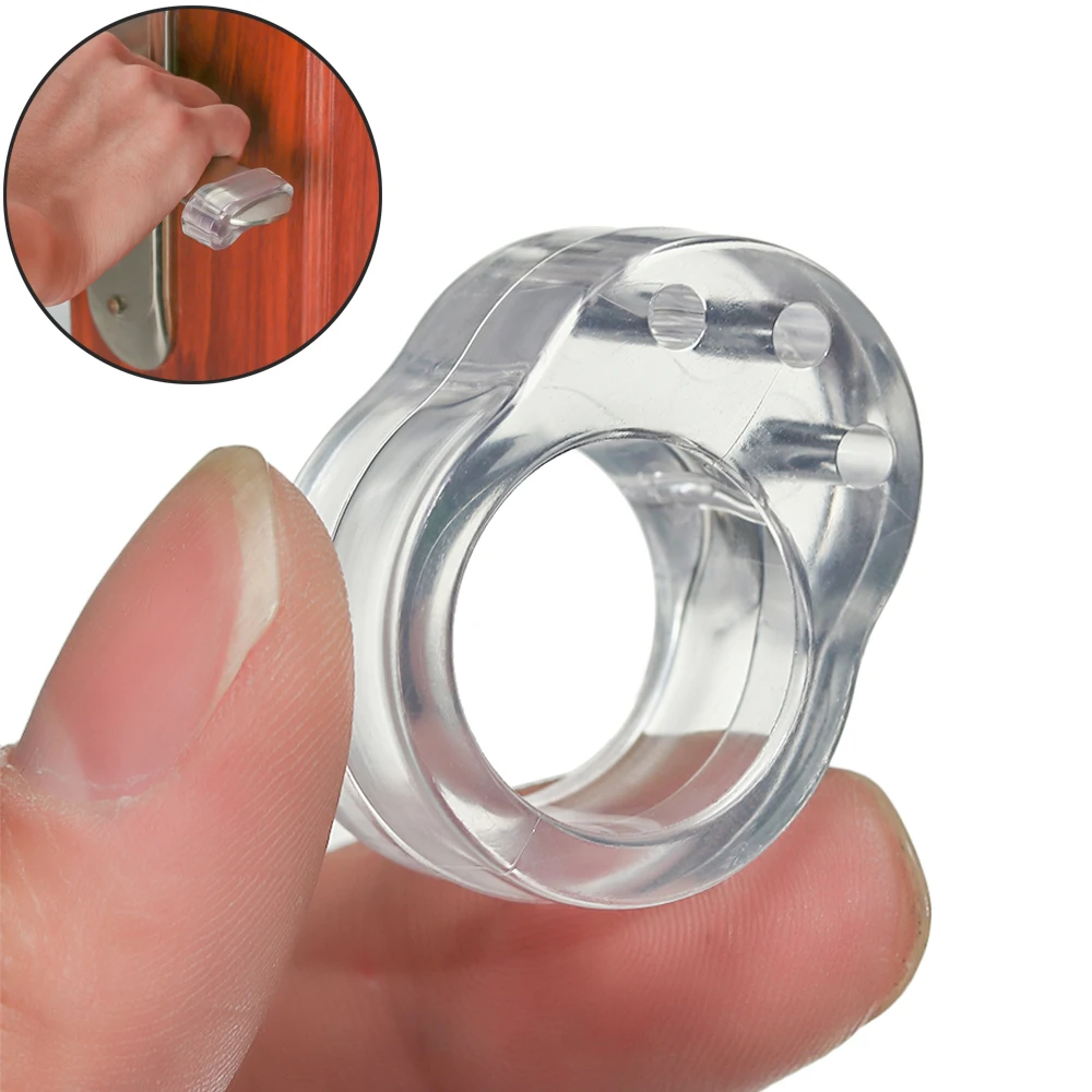 Silica-Gel-Door-Stop-Transparent-Door-Handle-Buffer-Baby-Safety ...