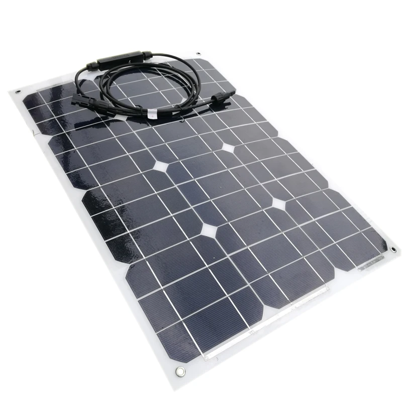 HannMall High Efficiency Flexible Solar Panel 12v 35w Monocrystalline ...
