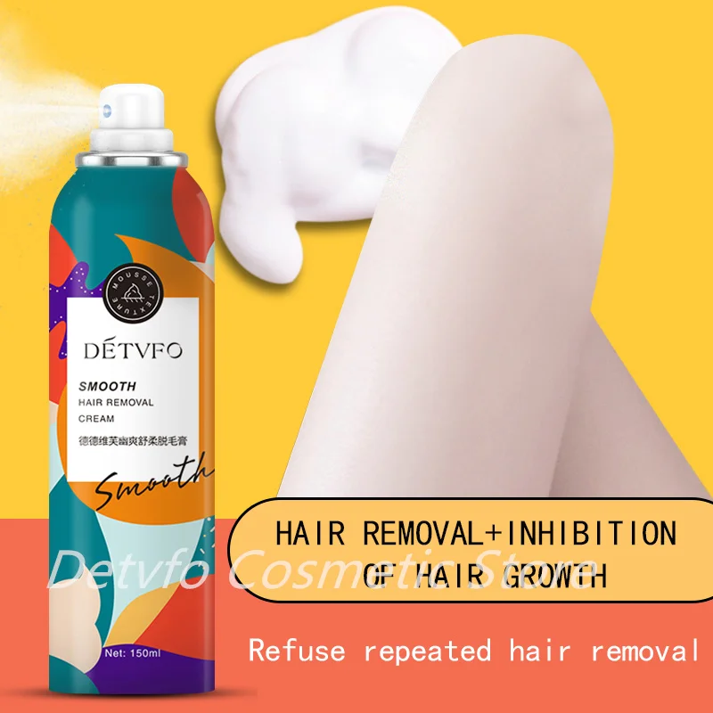 detvfo 100% Painless Hair Removal Depilatory Cream Rapid Hair Removal Spray Foam Mist Boby Legs ...