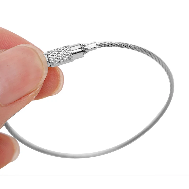 10PCS Stainless Steel Wire Cable Rope Keychain