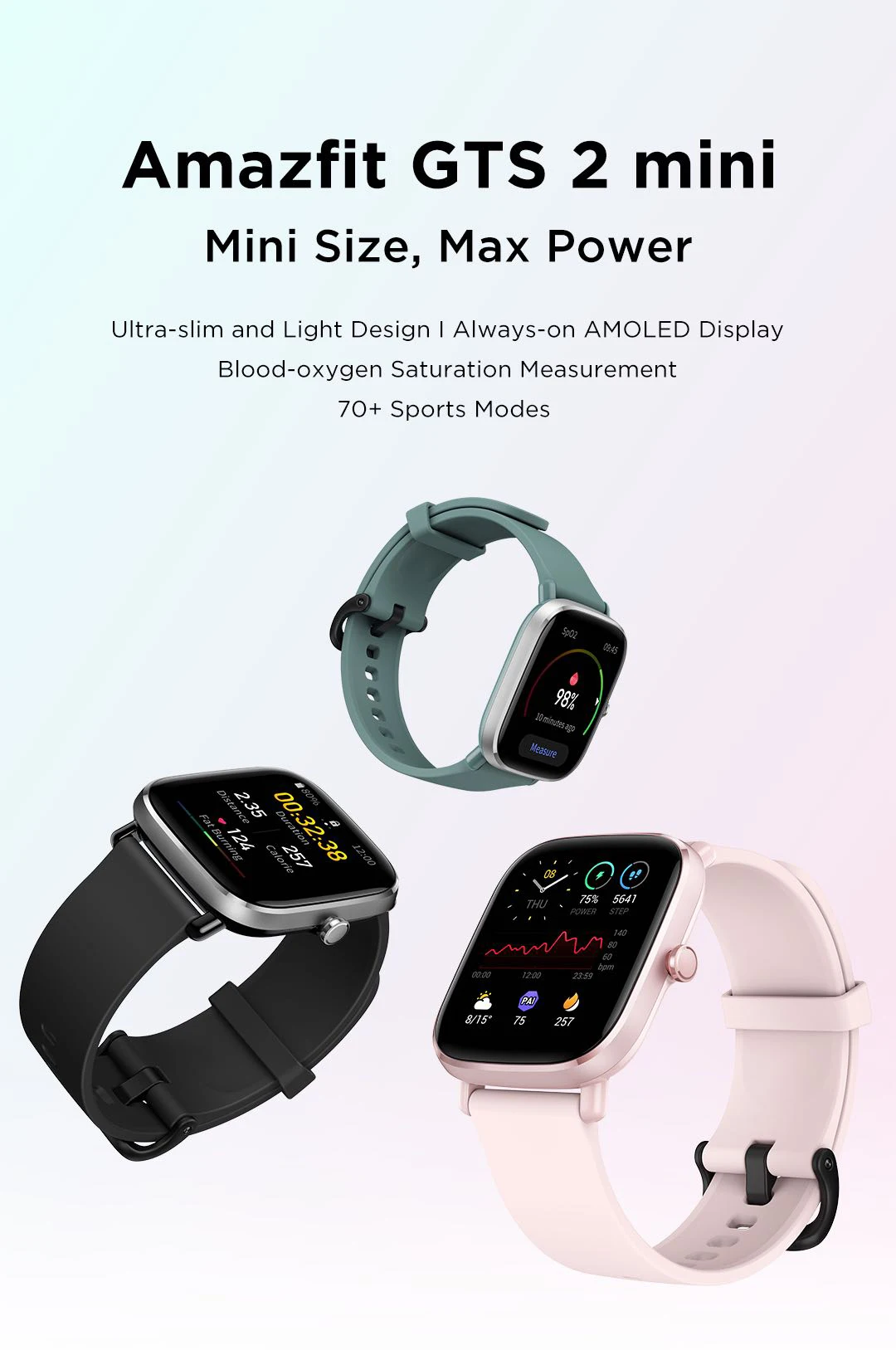 [Новая версия] Смарт-часы Amazfit GTS 2 mini 68 + спортивные режимы ...