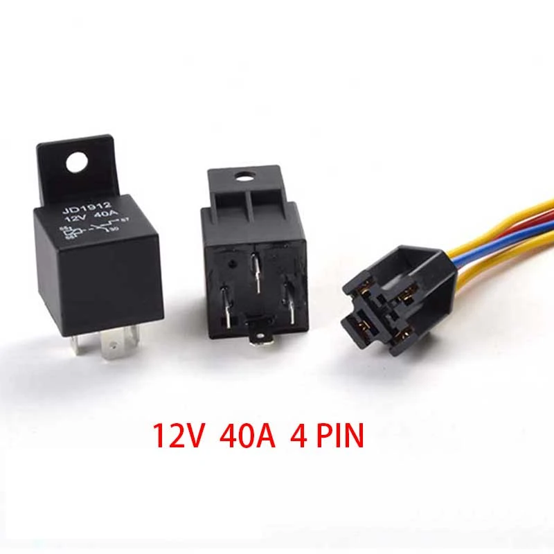 1pcs/set Jd1914 Jd1912 Waterproof Car Relay 12v 40a 4pin 5pin 1no 1nc ...