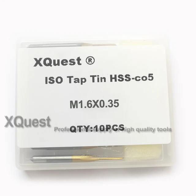 10pcs Tin Hss-co Right Hand Metric Screw tap Machine thread taps M0.8 M0.9 M1 M1.1 M1.2 M1.3 M1 ...