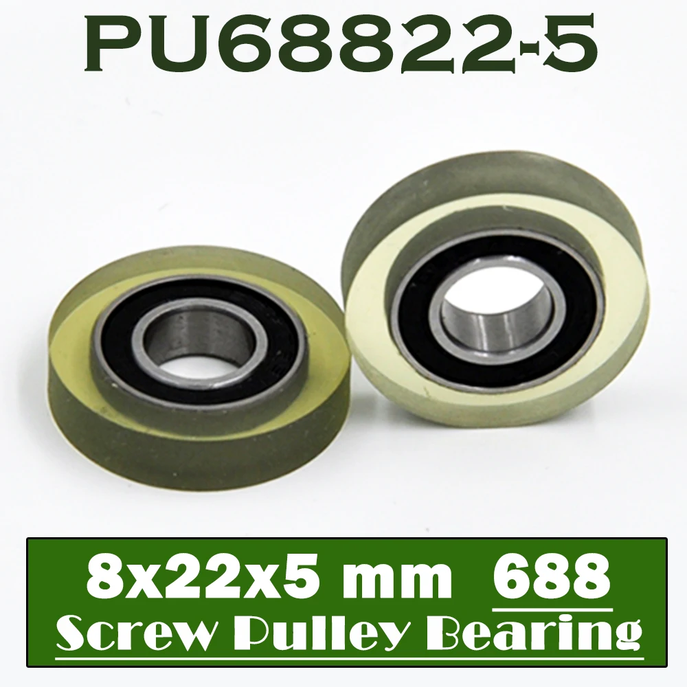 PU-688-Polyurethane-Covered-Bearing-8-22-5-mm-2-PCS-Shaft-8mm-PU68822-5 ...