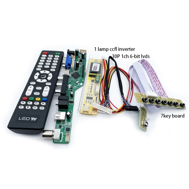 V53 universal lcd led tv controller driver board VGA HD-MI USB TV ...
