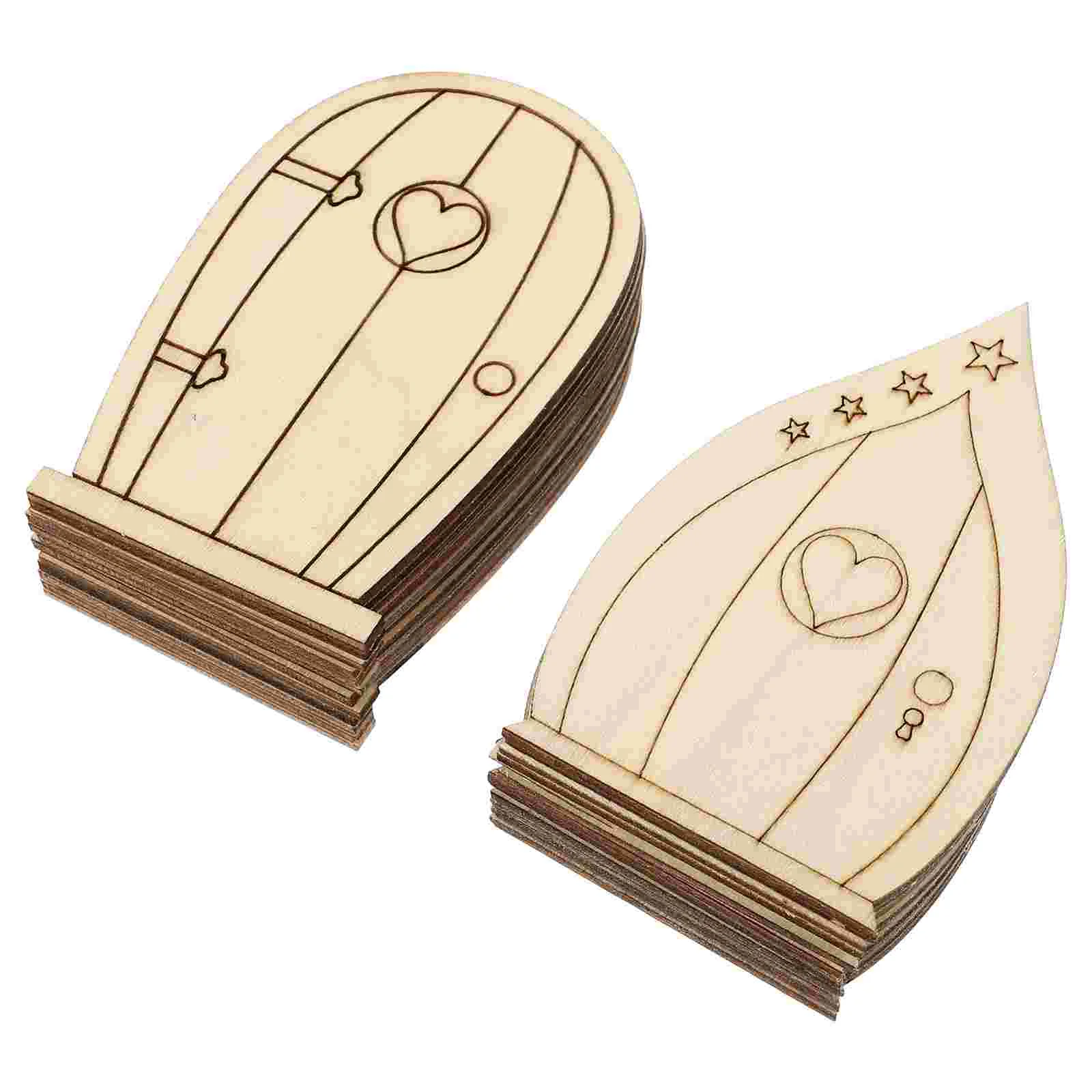 24pcs Miniature Door Decor DIY Wooden Door Doll House Mini Door ...