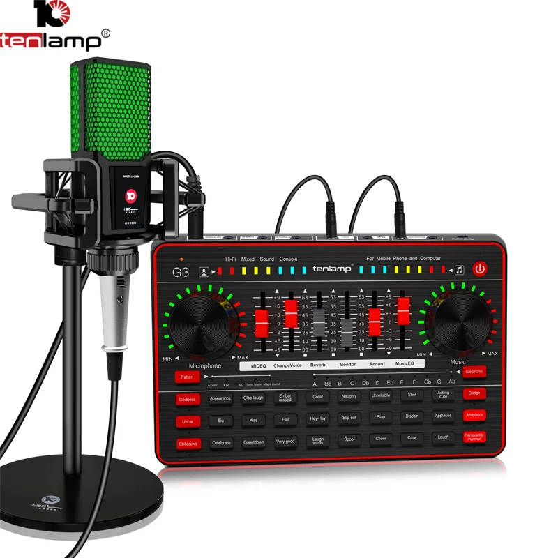 2022-Tenlamp-G3-Sound-Card-L9-Microphone-Kit-Professional-Podcast ...