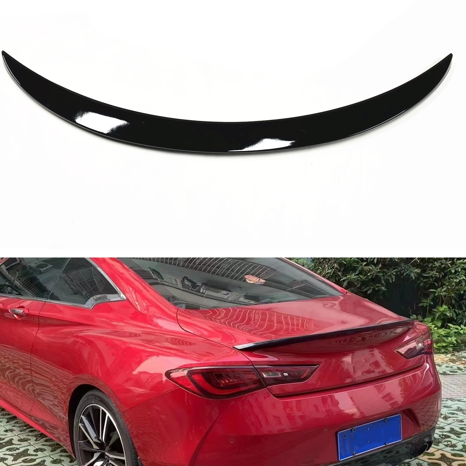 High Kick Rear Trunk Lid Spoiler Wing For Infiniti Q60 2017 2019 ABS ...