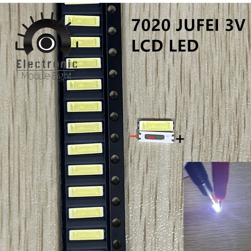 100PCS/Lot Jufei SMD LED 7020 3v 0.7W 240mA Cool white 10000-13000K For ...