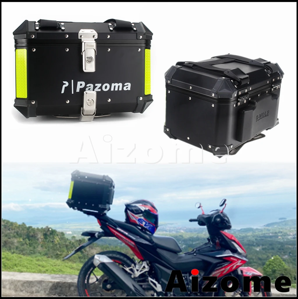 Universal Motorcycle Aluminum Alloy Top Box 42l Rear Trunk Storage Case ...