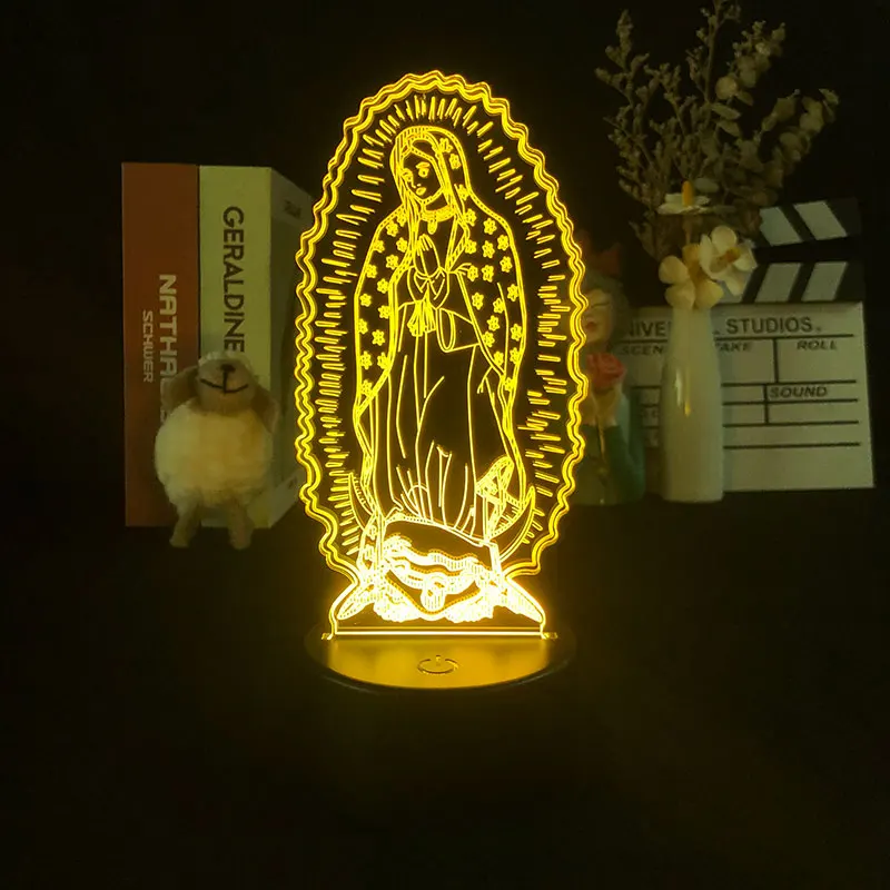 Virgin Mary Night Light | Led Light Virgin Mary | Mary 3d Night Light ...