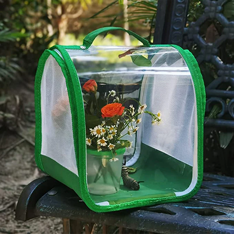 Portable Green Foldable Ant Nest Insect Cage Mesh Insect Perch Cage ...