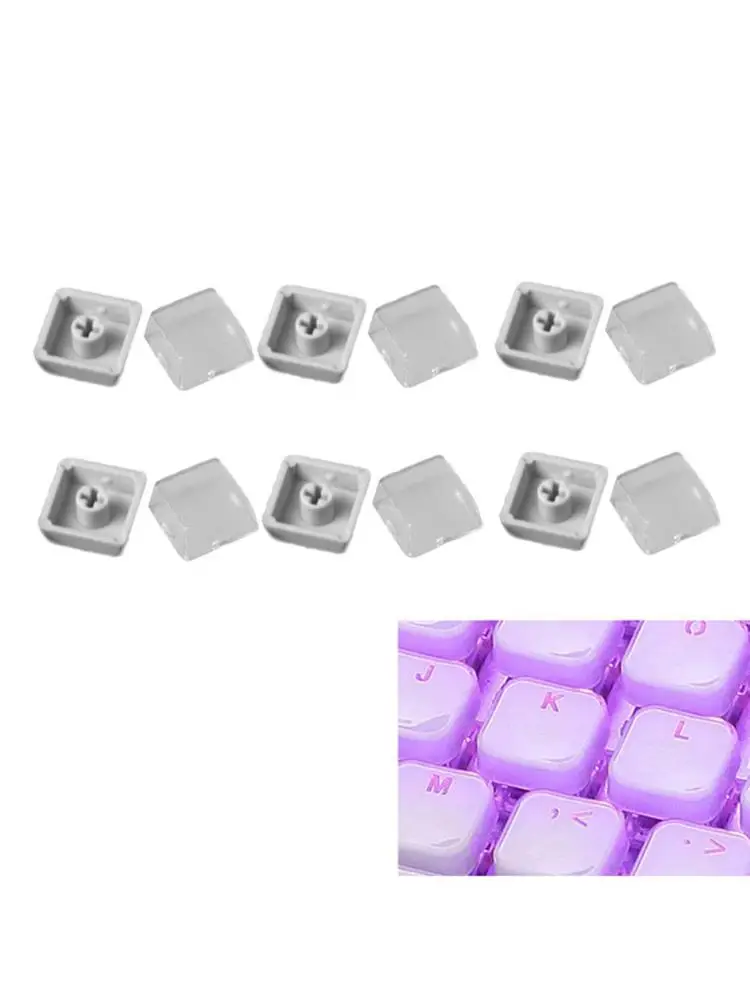 10/Pcs Transparent Keycaps Double-layer Keycaps Removable Clips MX ...