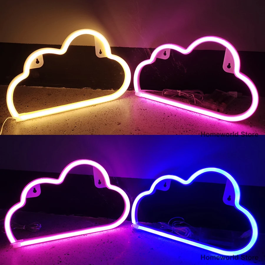Cloud-Sign-Neon-Light-LED-Sky-Modeing-Lamp-Nightlight-Bulbs-Decor-Room ...