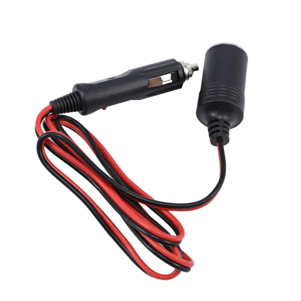 1M 12/24V Universal Car Cigarette Lighter Socket Plug Power Extension ...