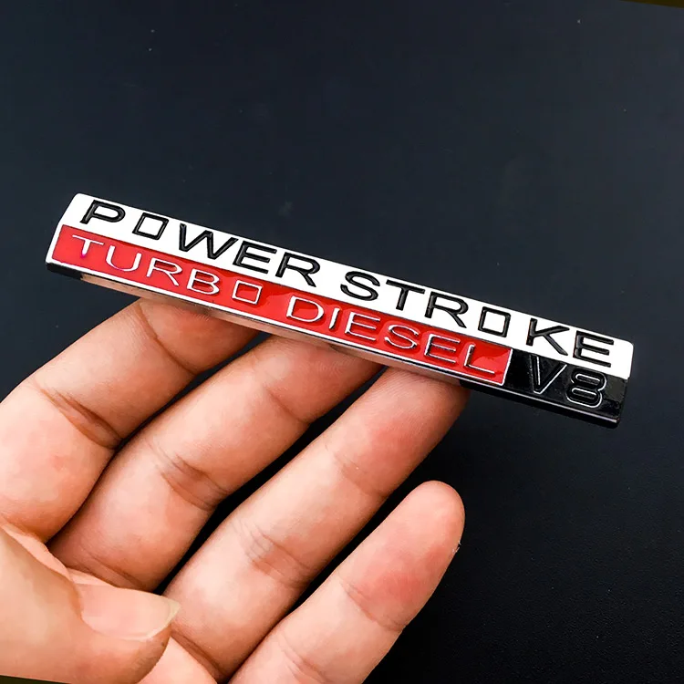 3D Metal Power Stroke V8 Emblem Sticker Car Trunk Badge Grille Decal ...