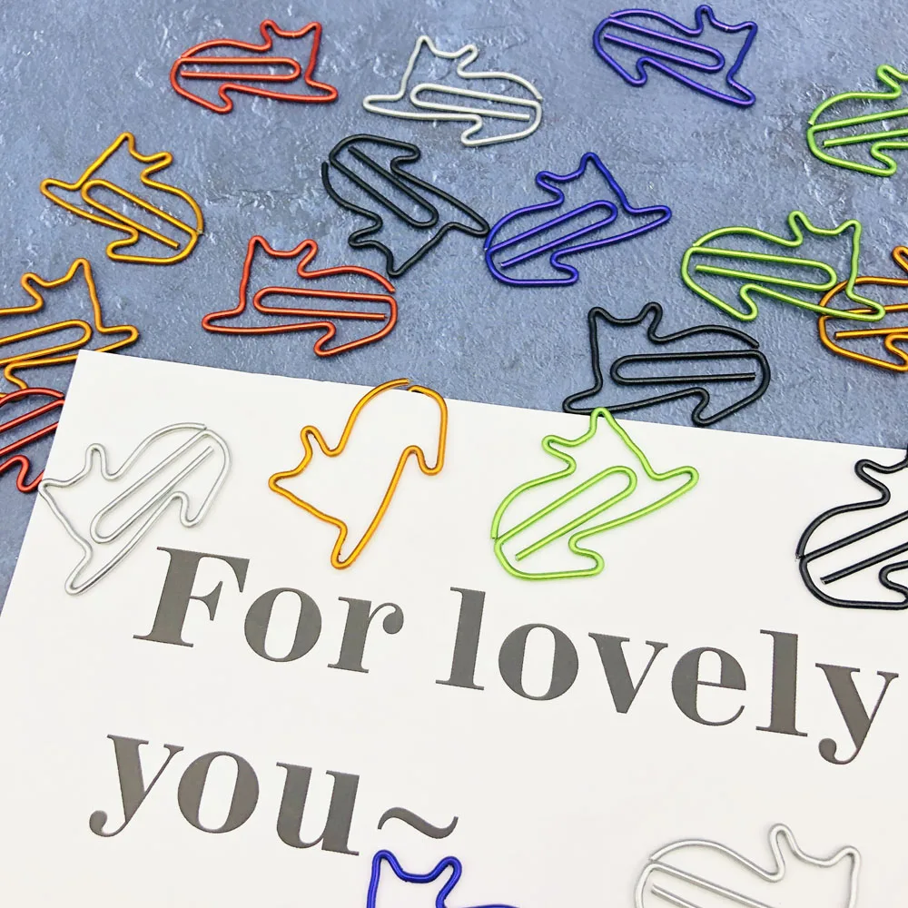 Alinacutle 30pcs Mixed Color Cat Shaped Paper Clips Box Set, Fun ...