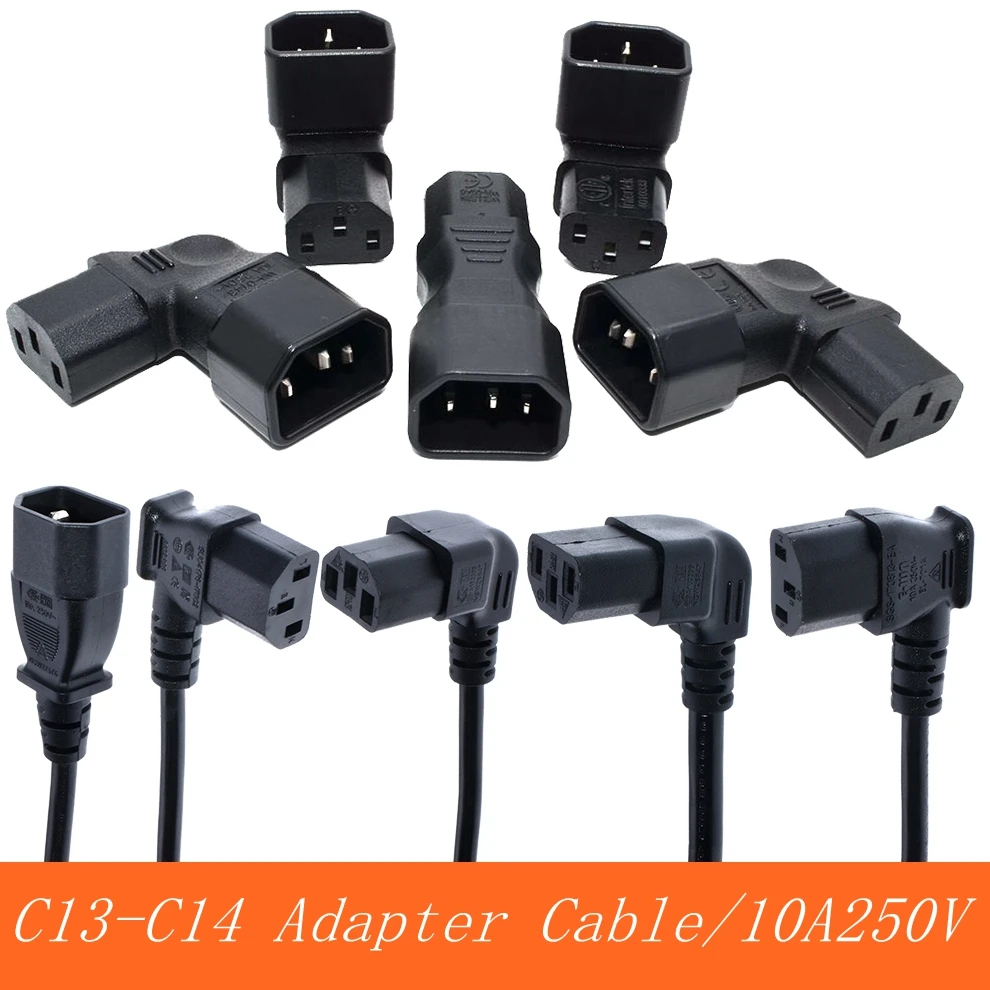 Iec60320 C13 Angle Converter Angle Extension Cable C13 To C14 Pdu Up ...