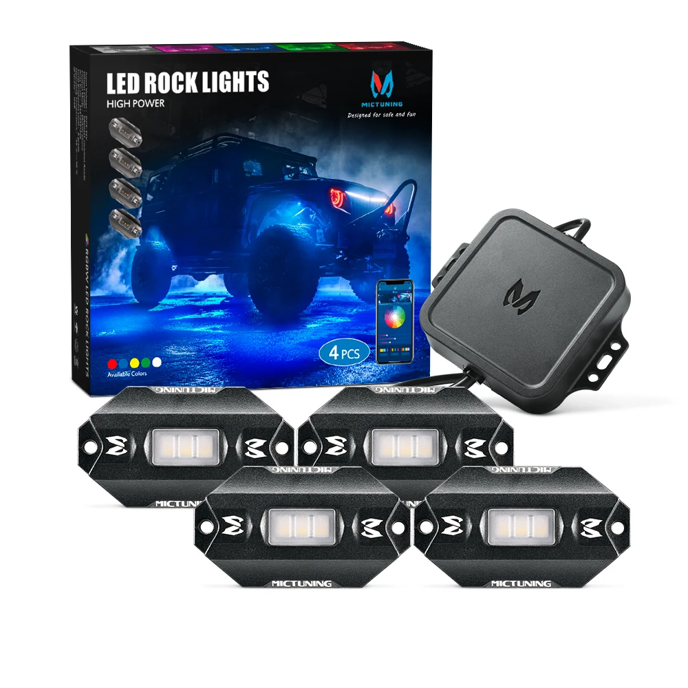 MICTUNING-RGBW-LED-Rock-Lights-with-Bluetooth-Controller-Timing ...