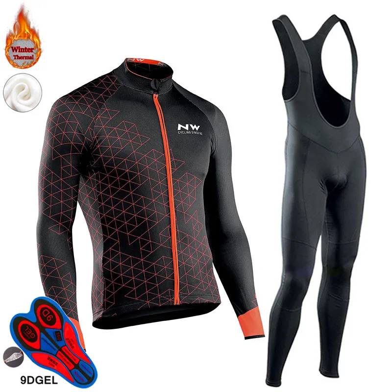 men NW Winter long Cycling Jersey sets thermal wool Cycling Clothing ...