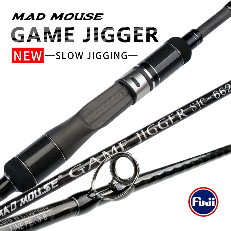 MADMOUSE Japan Fuji Parts Slow Jigging Rod game jigger1.98M PE 3-6 ...