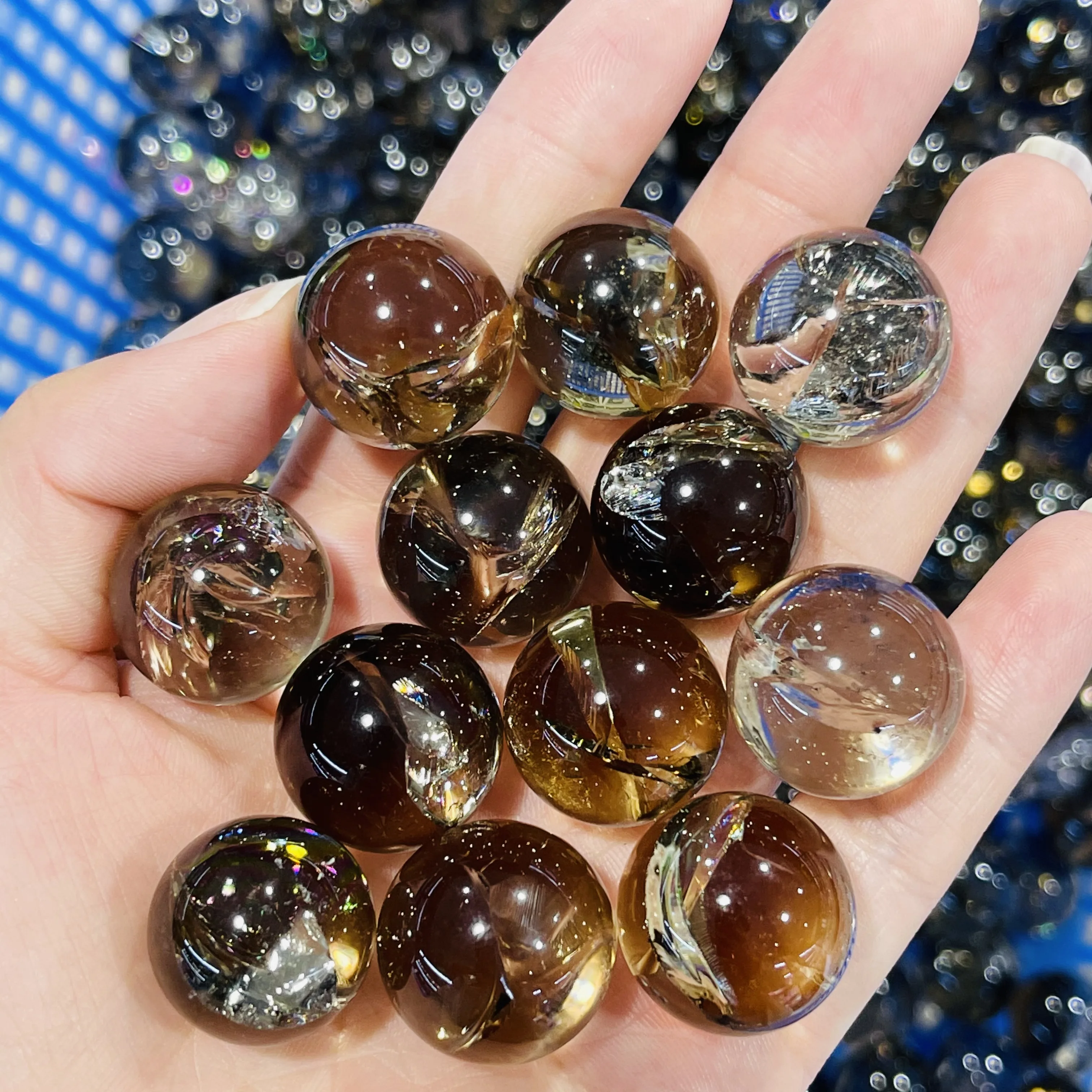 Natural Polished Tea Crystal Reiki Healing Energy Stone Decoration DIY ...