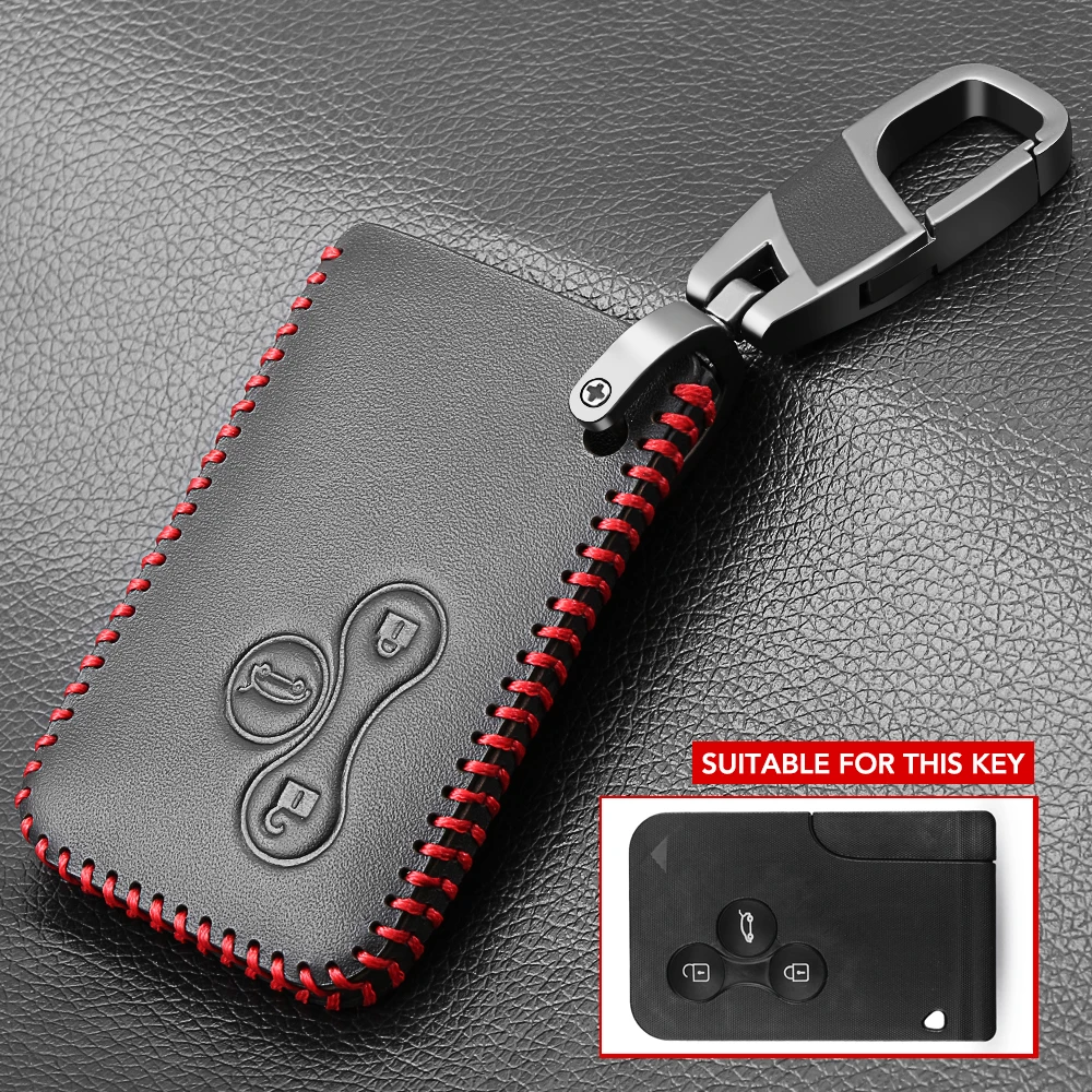 Leather Car Key Card Case Cover For Renault Clio Megane Grand Scenic 3 ...