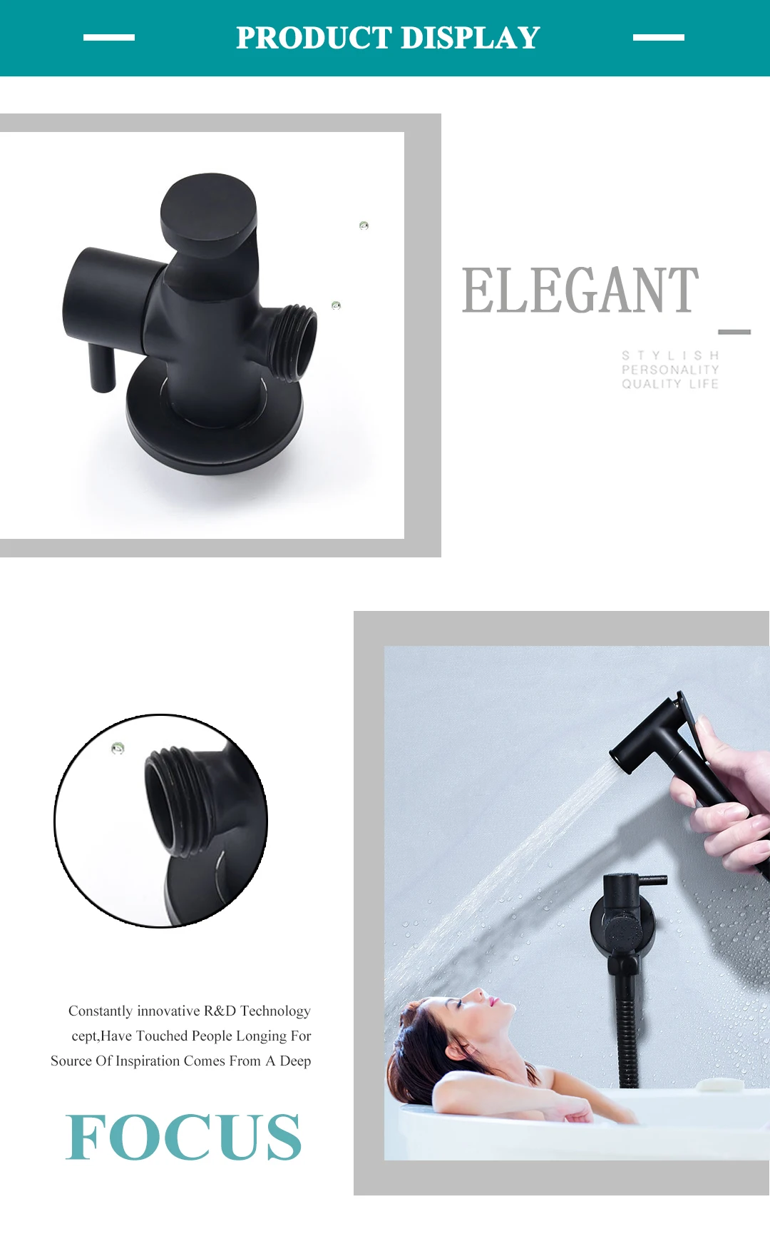 Bidet,Pulvérisateur mural de Bidet Shattaff, robinet froid pour salle ...