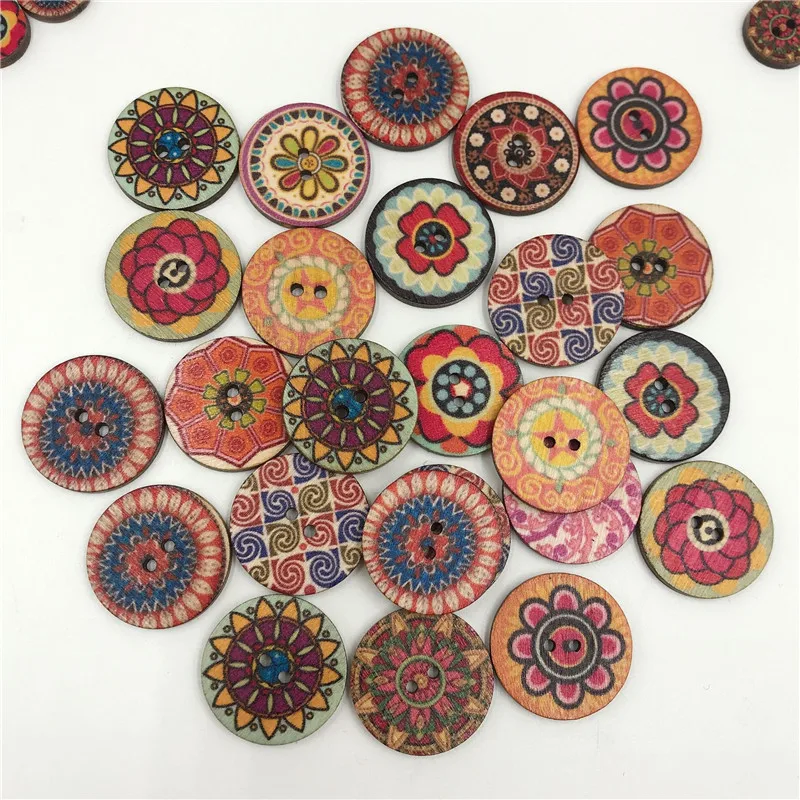 Scrapbook Buttons Vintage Wooden Clothing Buttons DIY Accessories