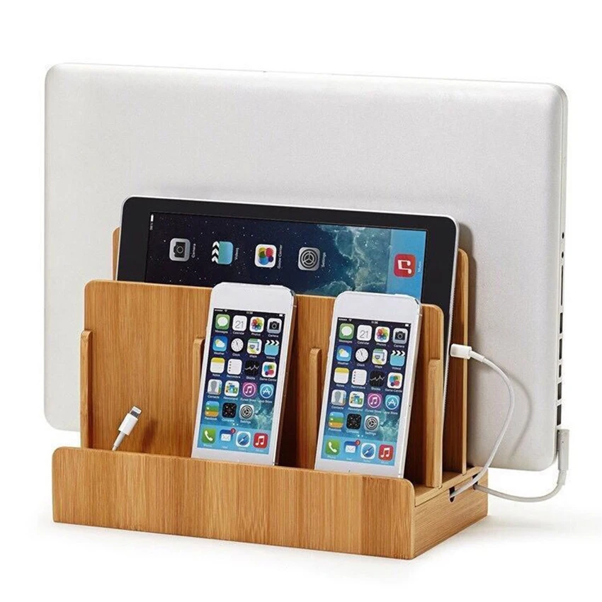 Bamboo Charger Stand Mobile Phone Holder Tablets Base Holders, Office ...