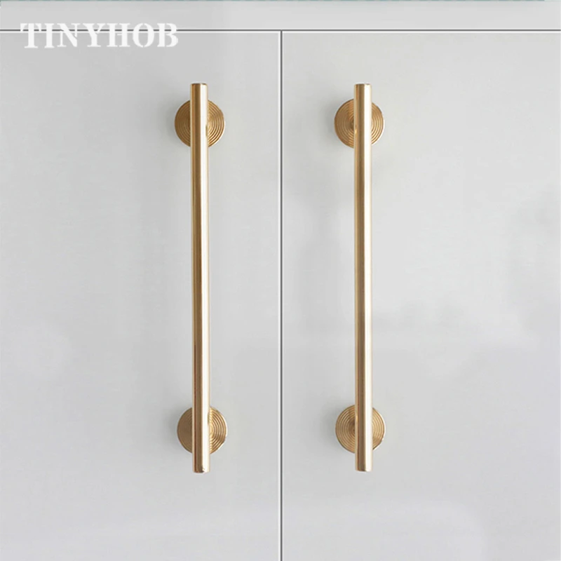 20" Longer Nordic Polished Gold Solid Brass Knob T Bar Handles Longer ...